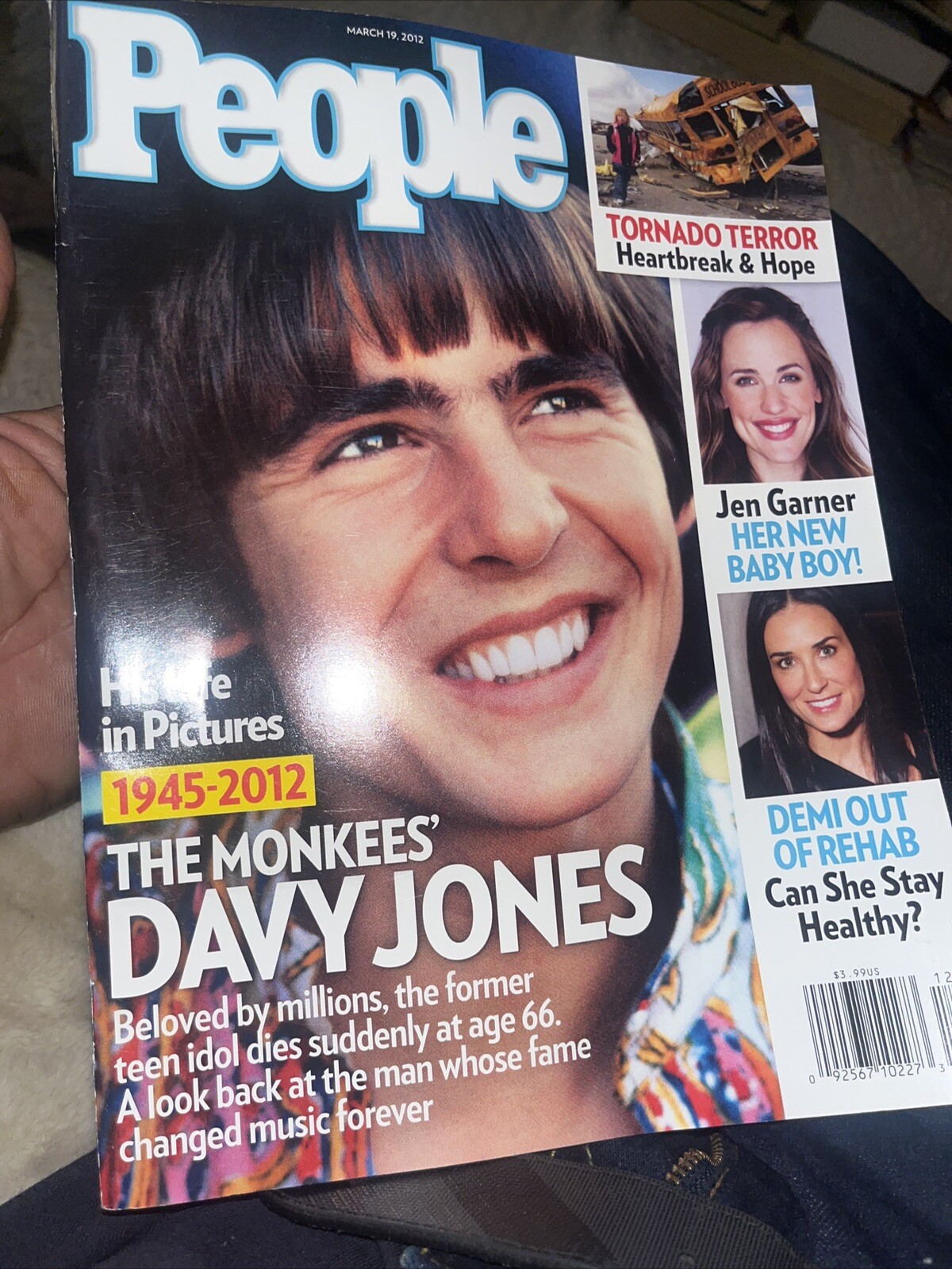 MARCH 19 2012 PEOPLE magazine (NO LABEL) UNREAD - MONKEES DAVY JONES ...