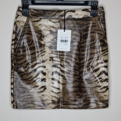 Bardot Alexis Animal Mini Skirt, Brown, Women's 4/XS | eBay