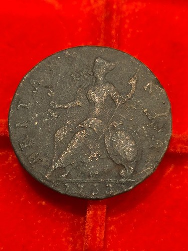 1733 Half Penny King George II British Coin Great Britain 1/2d ...