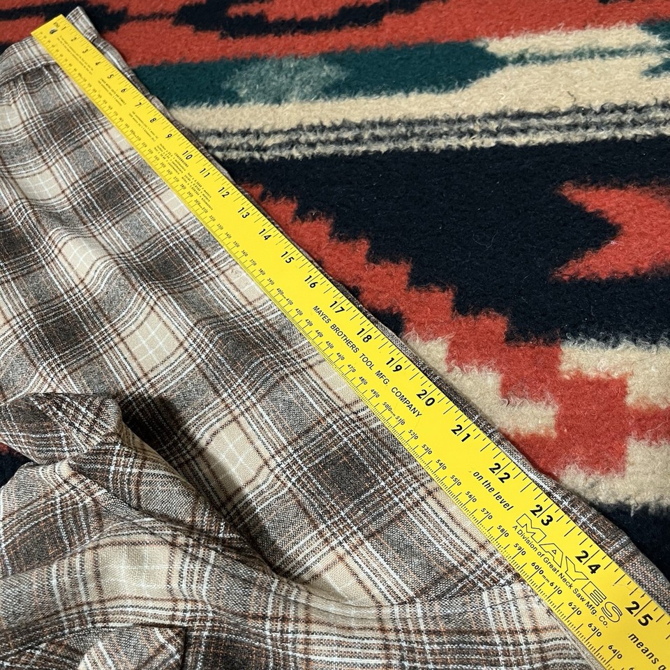 VTG Pendleton Wool Board Shirt Size L Flap Pockets Loop Collar Plaid ...