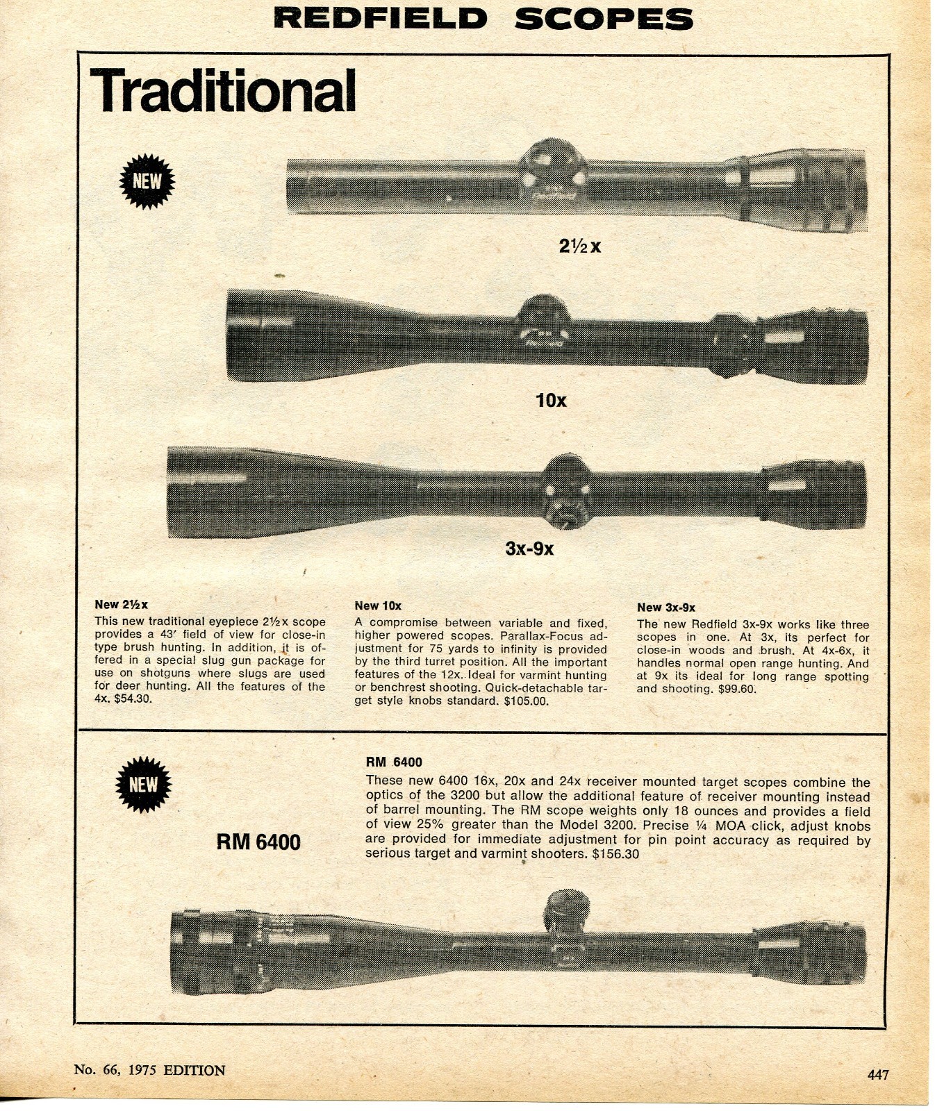 1975 Print Ad of Redfield Traditional & RM6400 Variable Power Rifle Scope | eBay