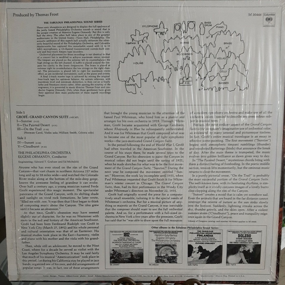 Grofe: Grand Canyon Suite Ormandy Phil Orch 1971 Reissue M-30446 EX ...