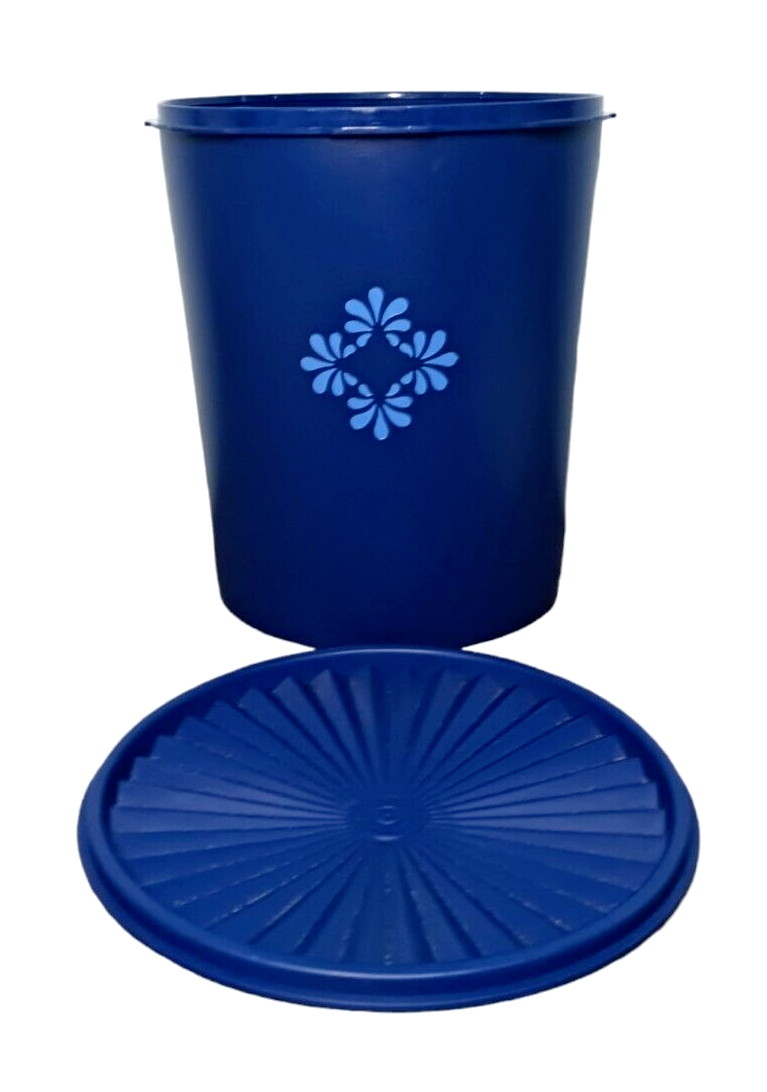 NEW Vintage TUPPERWARE Large Servalier Maxi Canister Blueberry Blue ...