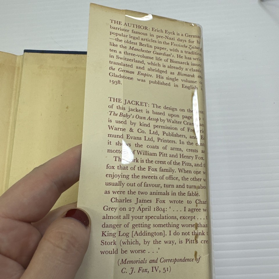 Pitt V. Fox Father & Son Erich Eyck 1950 British Politics William Pitt ...