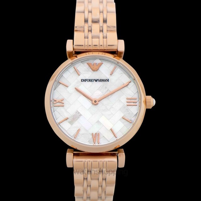Emporio Armani AR11110 Gianni T-bar Rose Tone Bracelet 41mm Women's ...