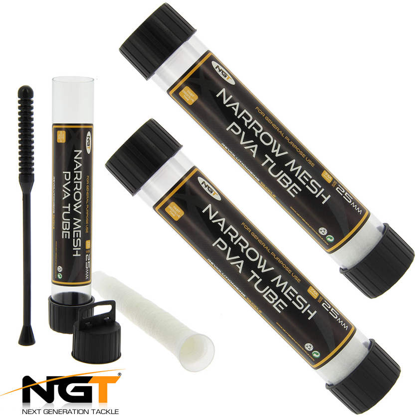 2 x NGT CARP FISHING PVA MESH TUBE 7M x 25MM NARROW FUNNELED TUBE WITH ...