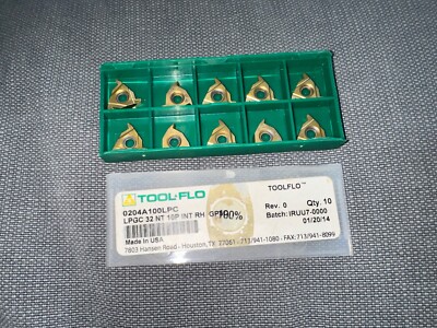 TOOL FLO CARBIDE THREAD INSERTS LPGC 32 NT 10P INT RH GP50 QTY 10 | eBay