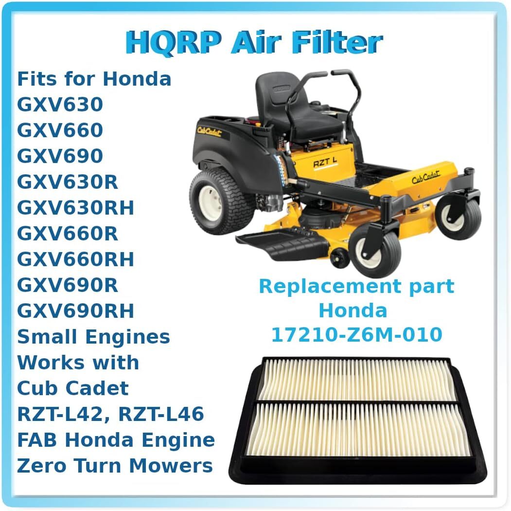 Air Filter for Lawnmower / Riding Mower with Honda GXV630-GXV690 Series ...
