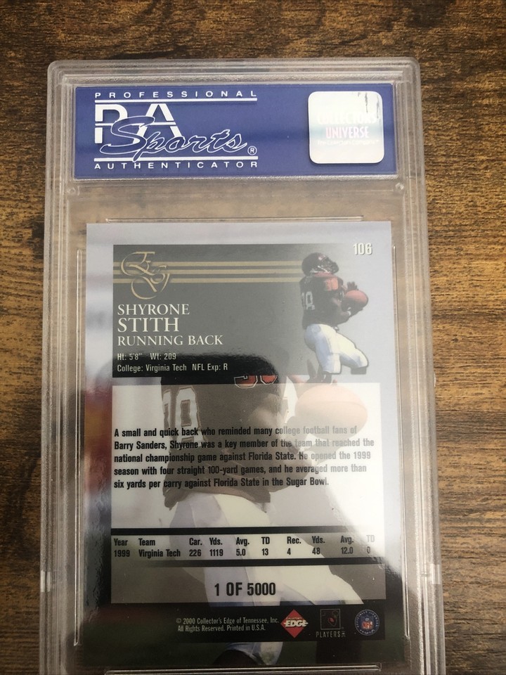 2000 Collector's Edge Graded - Uncirculated #106 Shyrone Stith /5000 ...