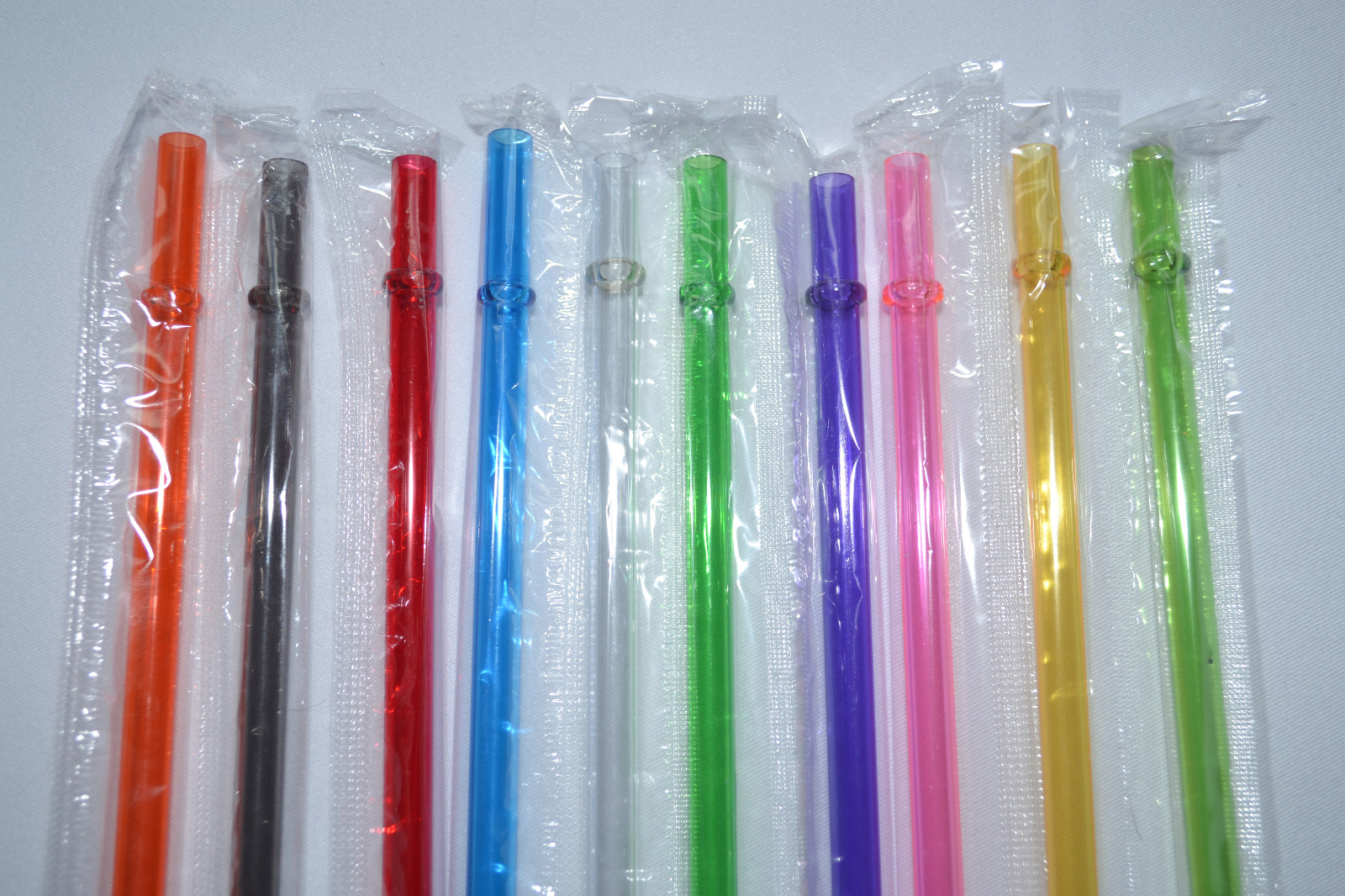 Reusable Straws Clear Solid Colors Plastic Acrylic 9” Rings Bpa Free