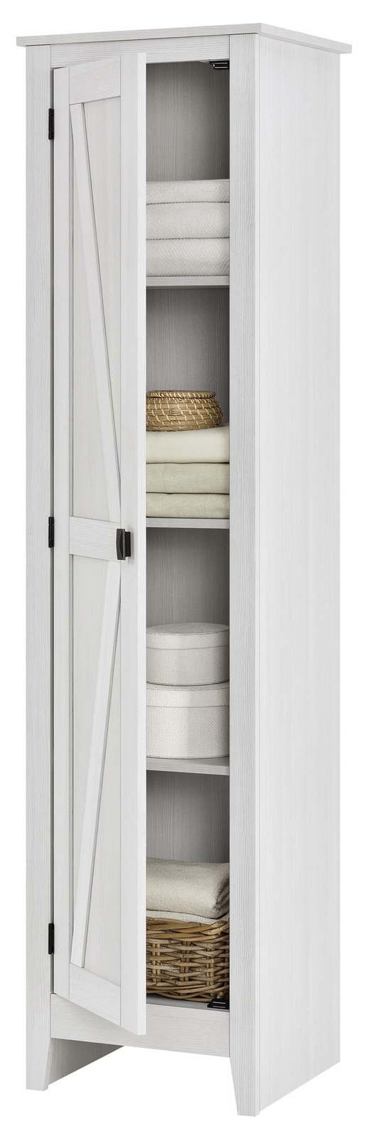 Ivory Wooden Pantry Storage Cabinet Laundry Closet Organizer Utility ...