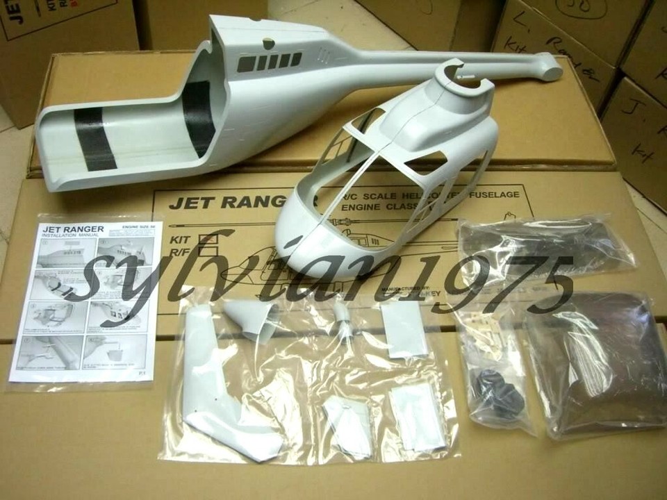Funkey Jet Ranger Fuselage ( .60 -.90 ) 700 size scale fuselage ...