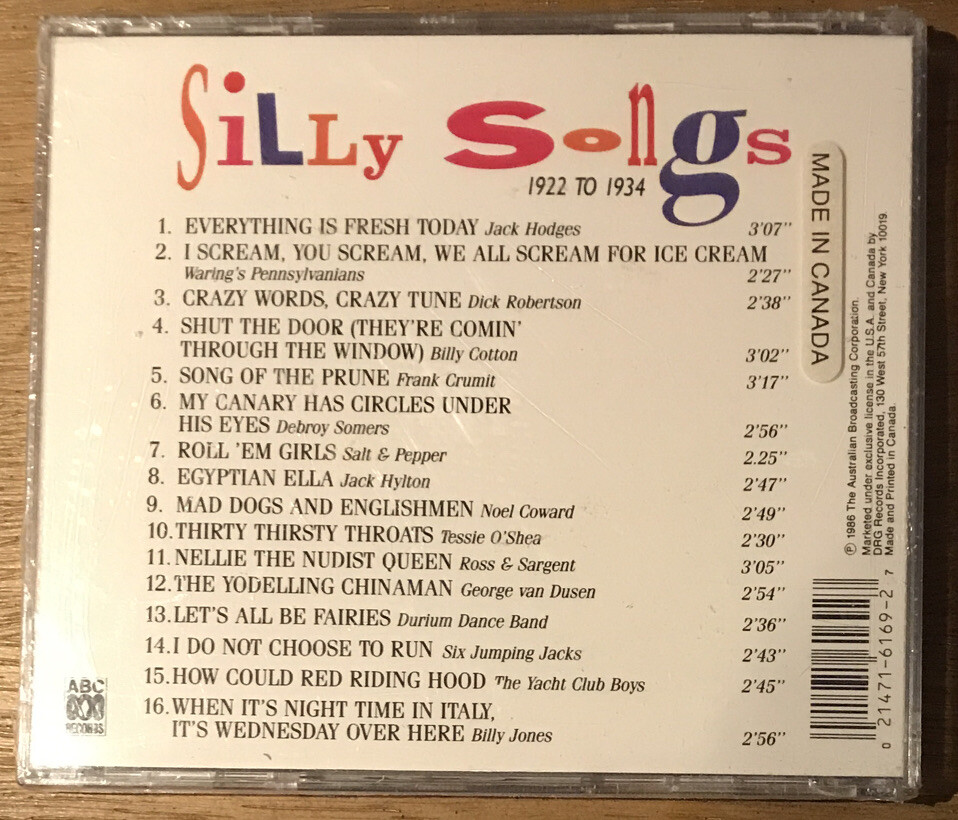 Silly Songs (1922 to 1934) by Various Artists (CD, ABC Music)💿⭐NEW ...