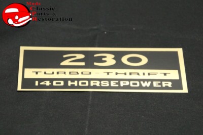 Chevy 230 Turbo Thrift 140 Horsepower Valve Cover Decal | eBay