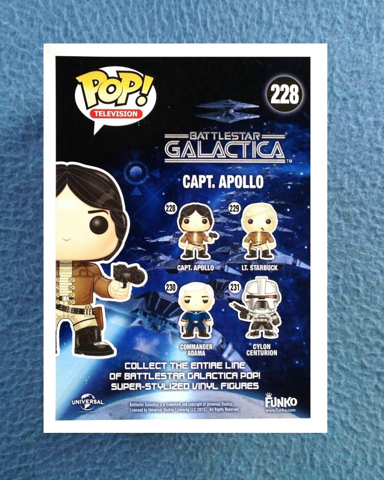 POP CAPT. APOLLO #225 BATTLESTAR GALACTICA TV SERIES FUNKO 4" FIGURE ...