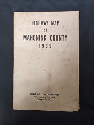 1939 MAHONING COUNTY/ YOUNGSTOWN OH COUNTY ENGINEERS MAP, ORIGINAL ...