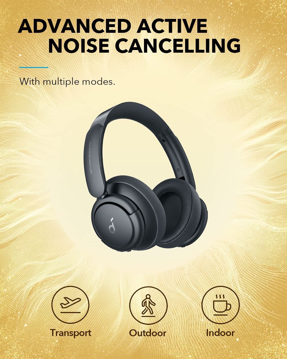 Soundcore Life Tune Pro Wireless Over-Ear Headphone Hi-Res ANC Headset ...