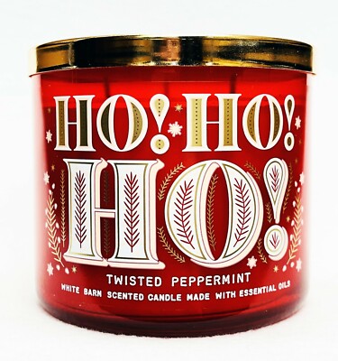 1 Bath & Body Works TWISTED PEPPERMINT Ho Ho Ho Large 3-Wick Candle 14. ...