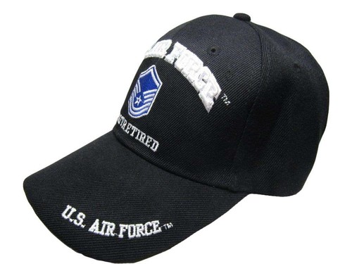 U.S. Air Force MSGT Retired Cap Black USAF Embroidered Ball Hat Free ...