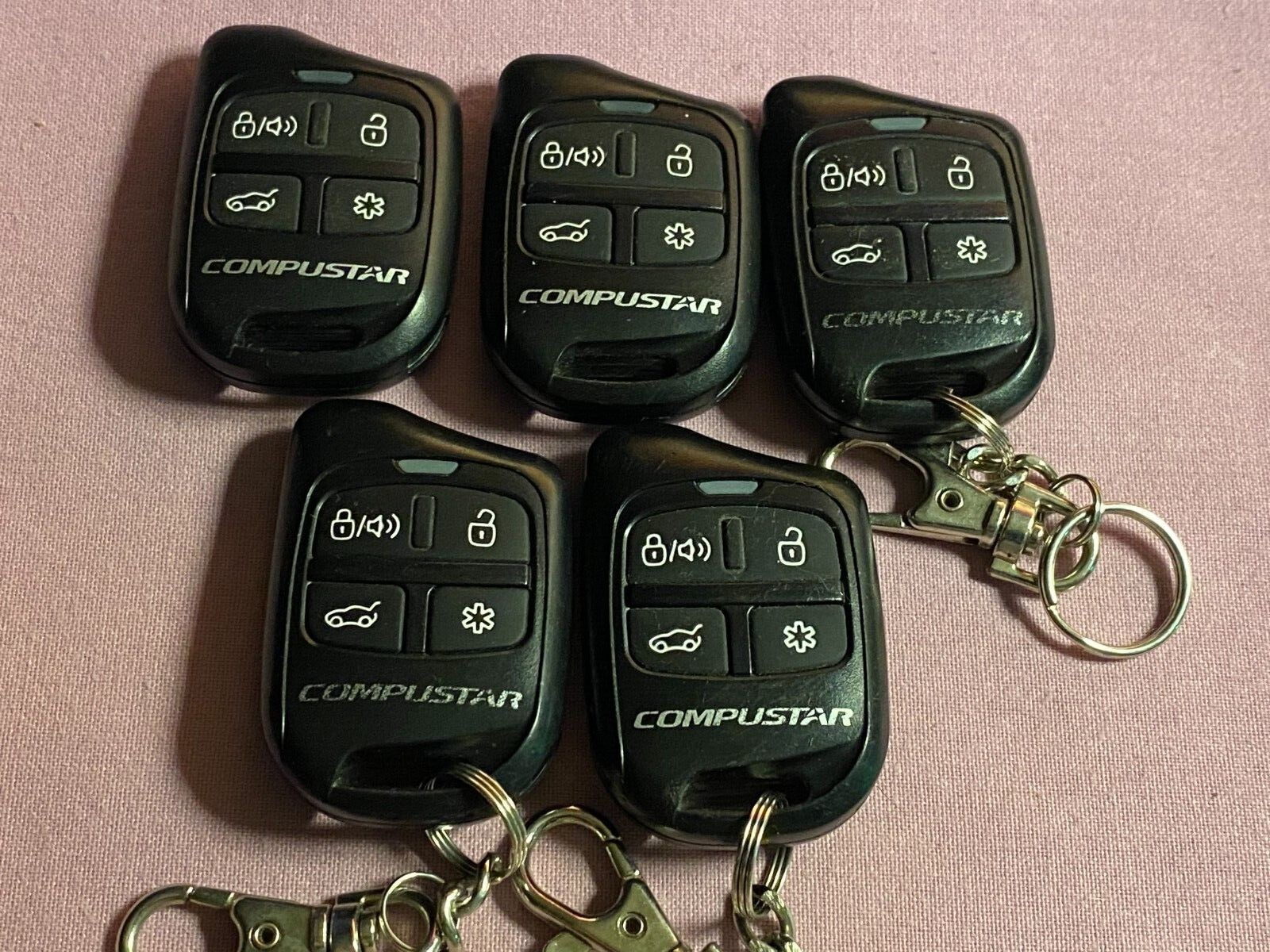 OEM USED COMPUSTAR 4 BUTTON REMOTE START KEY FOB - LOT OF 5- FCC ID ...