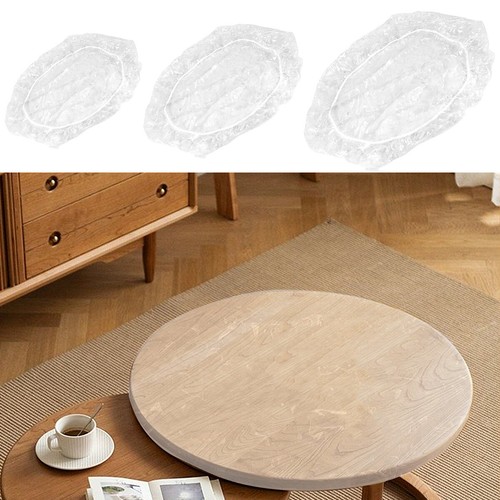 Clear Round Tablecloth Waterproof and Oil-Proof Table Cover Elastic ...
