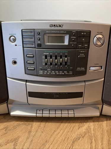 Sony CFD-Z550 AM/FM CD Cassette Portable Stereo Boombox ~ Read ...