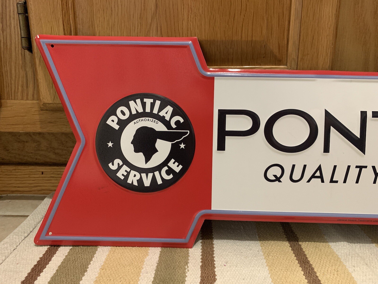 Pontiac Service Sign Arrow Quality Parts Gas Oil Garage Bar Auto ...