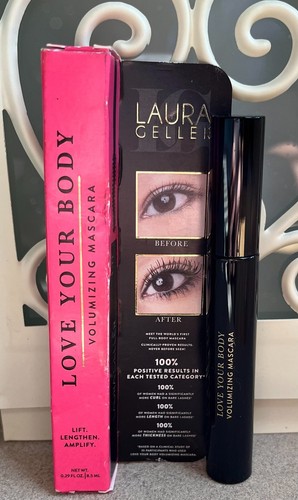 Laura Geller LOVE YOUR BODY VOLUMIZING MASCARA Lifts Lengthens BLACK 0. ...