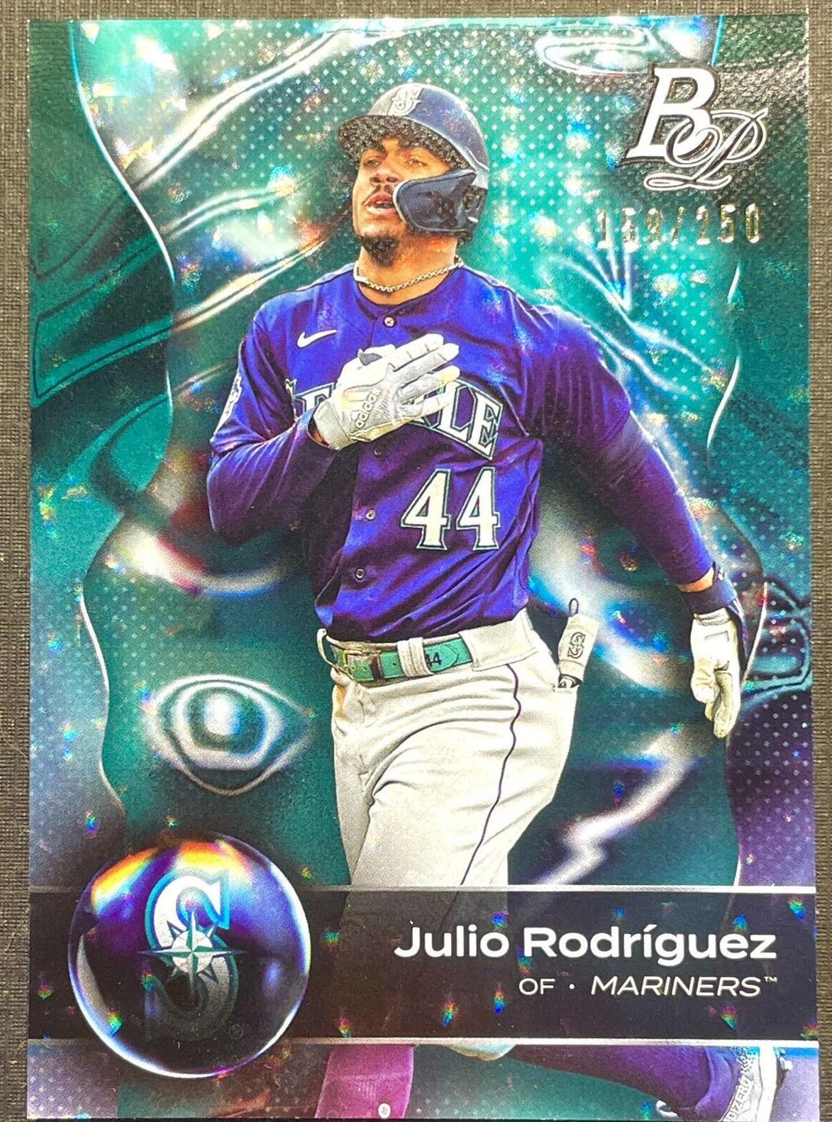 2023 Bowman Platinum - Julio Rodriguez #25 Aqua Ice Foil /250 for sale ...