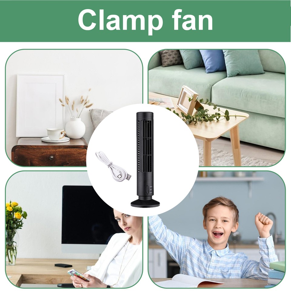 USB Tower Fan for Desk Portable USB Desk Fan Strong Wind Desk Airbar ...