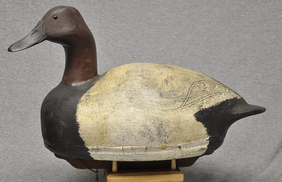 PAIR OF CANVASBACK duck decoy decoys JEFF TEETER SIGNED MAGNUM OP ...