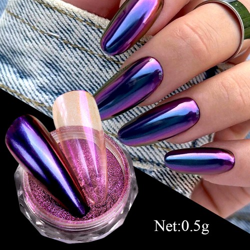 1Box Colorful Pearl Chrome Nail Powder Dust Pigment DIY Nail Art ...