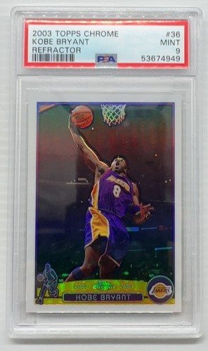 2003-04 Topps Chrome Kobe Bryant Refractor #36 PSA 9 Mint Lakers | eBay