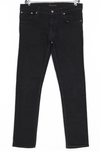 NUDIE JEANS TILTED TOR Dry Ever Black Jeans Uomo Taglia W36 ~L32 Slim ...