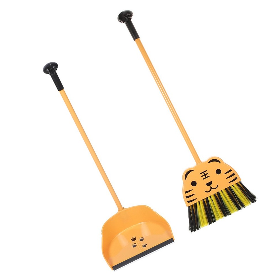 2 Pcs Pretend Play Cleaning Set Kids Toy Housekeeping Playset Broom ...