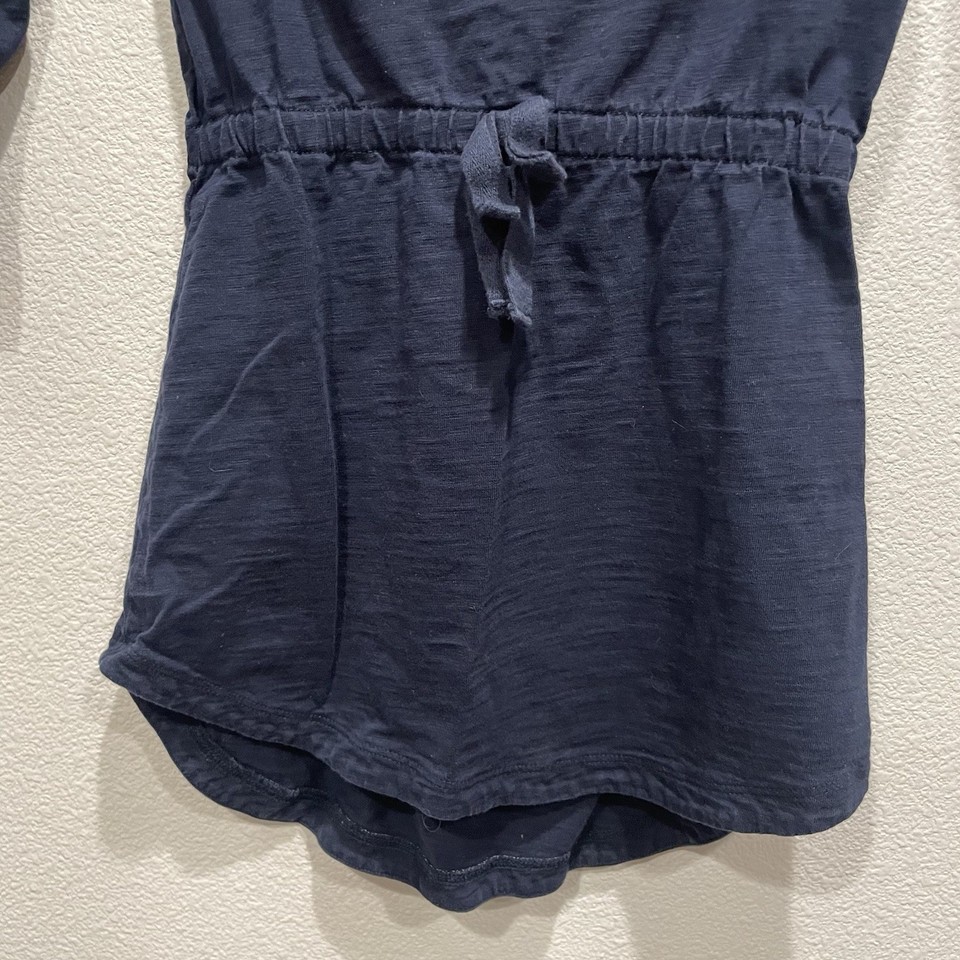 Tea Girls Embroidered Navy Blue Dress Flowers Floral Tunic Tie Waist ...