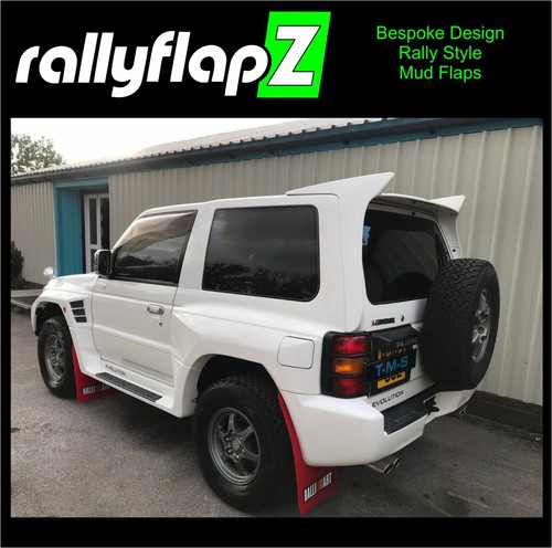 rallyflapZ Mitsubishi Pajero Evo Mud flaps Kit Red Gloss 4mm PVC ...