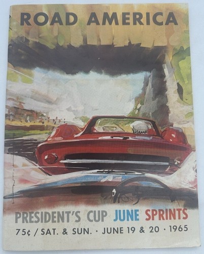 1965 Road America June Springs SCCA Racing Program Corvette Mustang ...