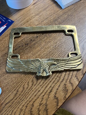 Solid Brass Motorcycle License Plate Cover Eagle Made In Taiwan | eBay