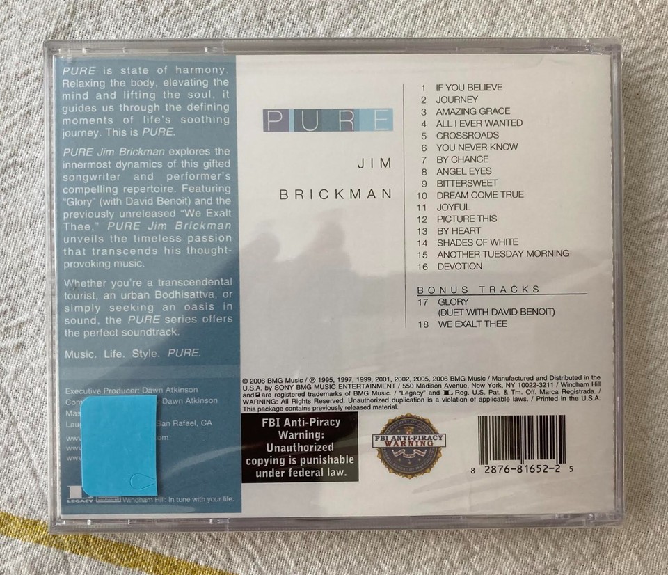 Jim Brickman - Pure CD (2006) NEW! STILL SEALED!! 828768165225 | eBay
