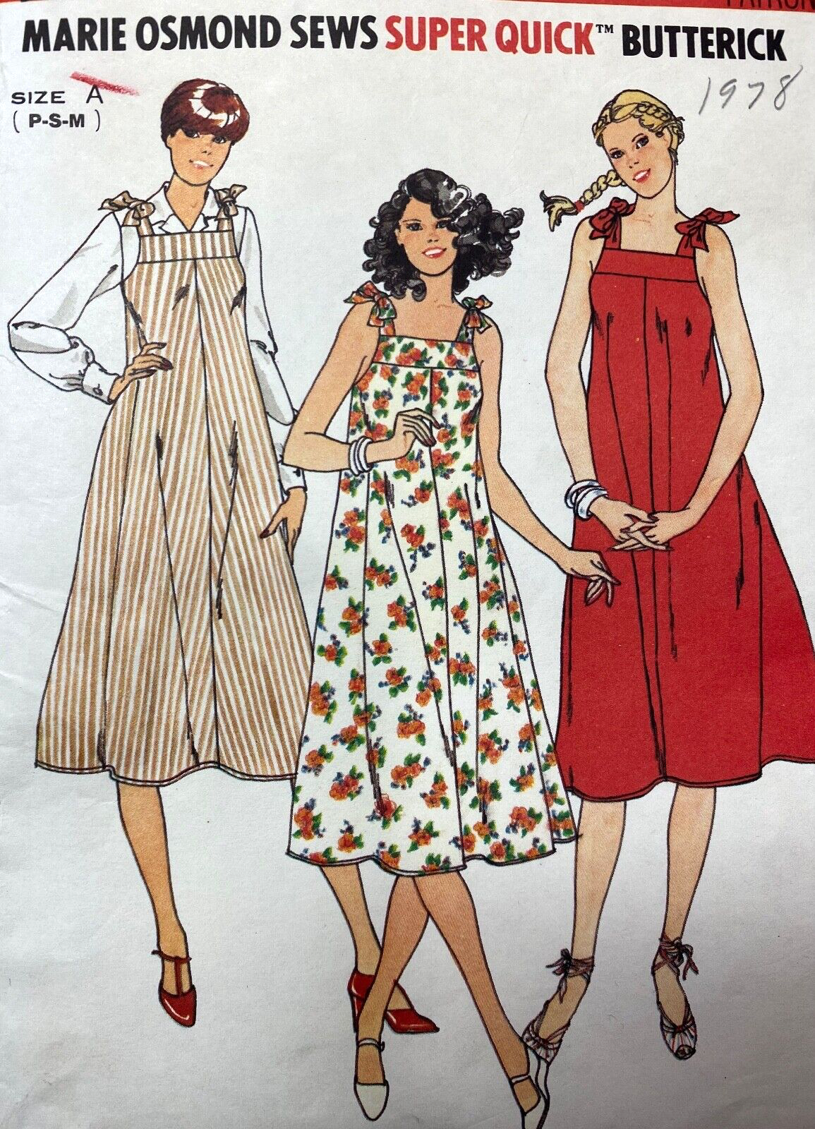 1970 SUNDRESS Pattern MARIE OSMOND Full Sundress EASY Butterick 6048 Sz ...