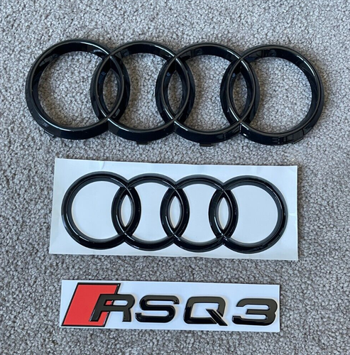 OEM Style Gloss Black Front Rear Emblem Badge set for Audi RSQ3 2014 ...