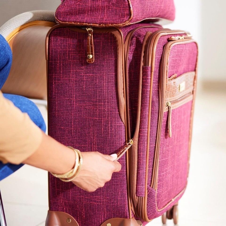 Samantha Brown Vintage 2-Piece Tweed Luggage Set - Blue - | eBay