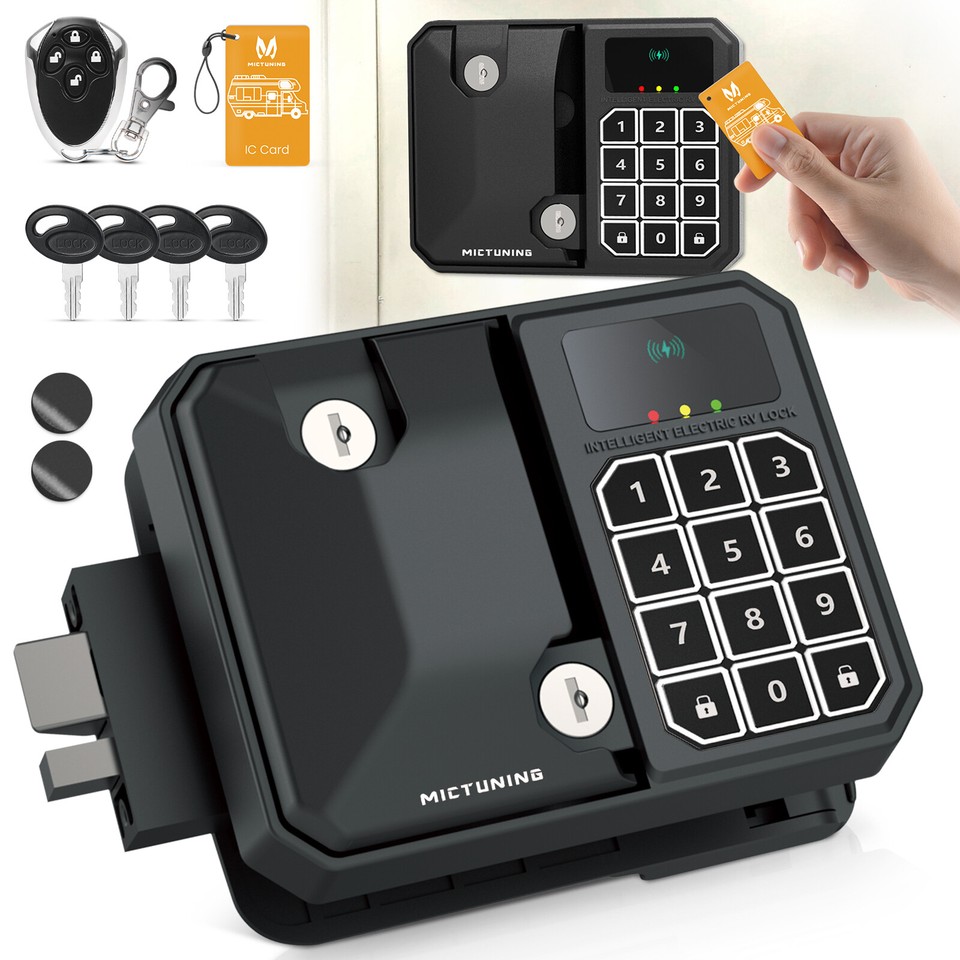 RV Keyless Entry Door Lock Latch Handle Deadbolt Keypad Fob For Trailer ...