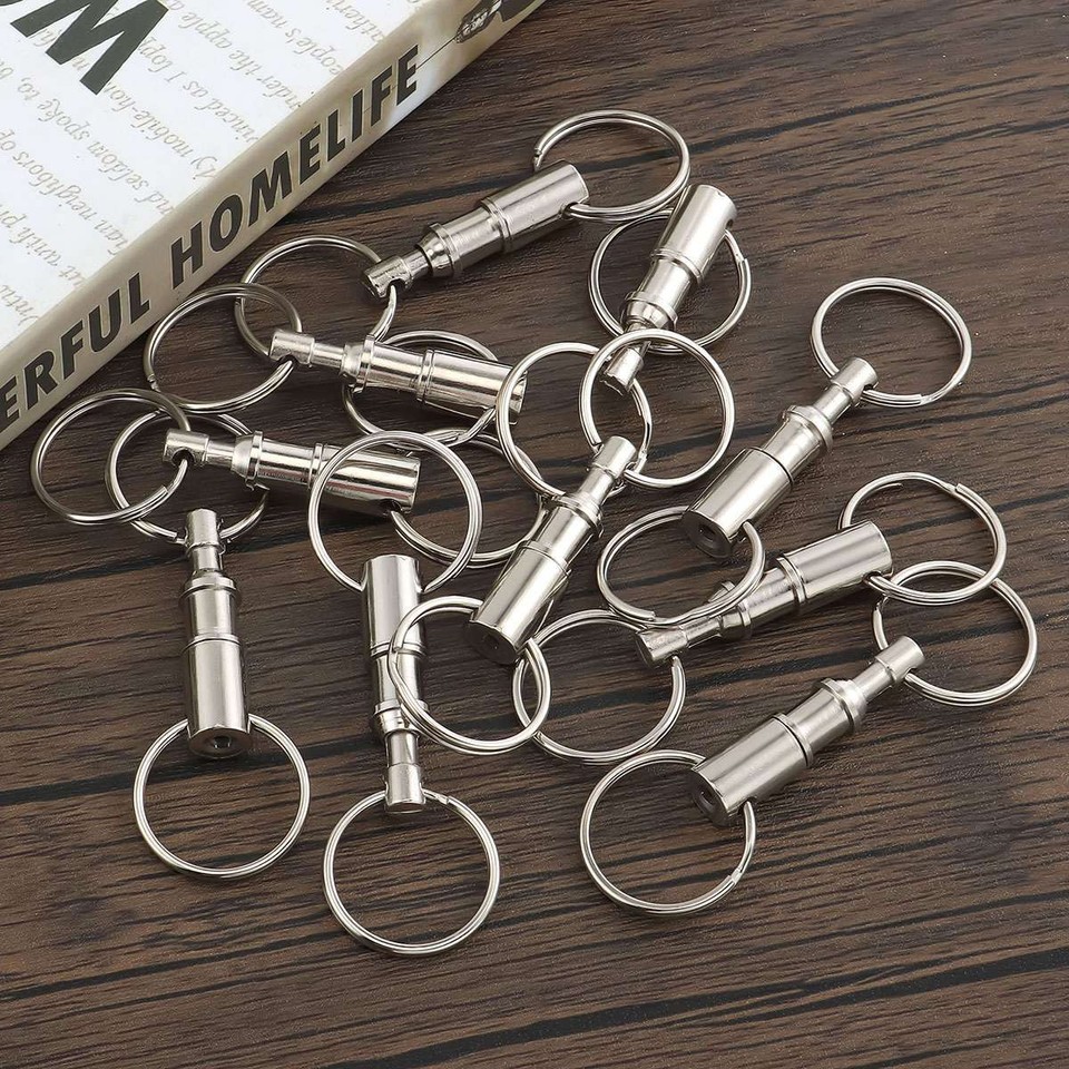 10-Pack Detachable Pull Apart Quick Release Keychain Key Rings Key ...