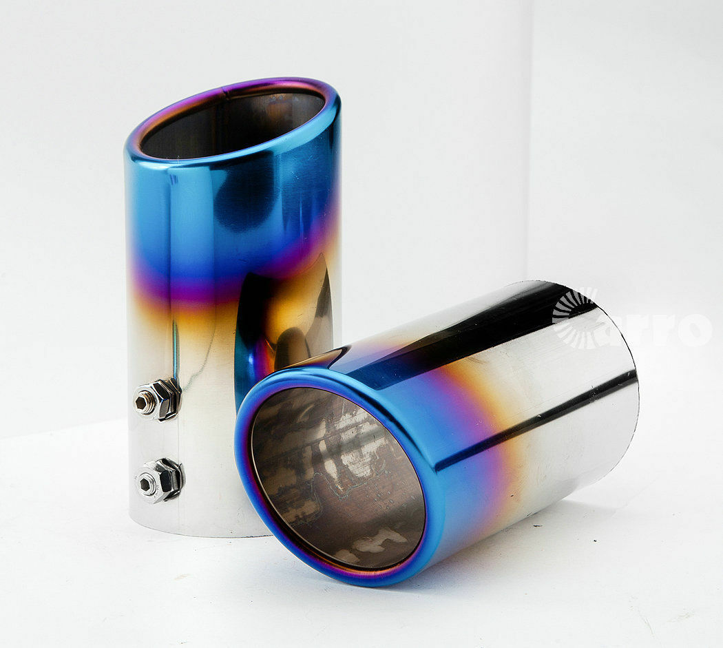 Exhaust Pipe Burn Muffler Tip 3"Inlet Stainless Steel 2 Piece/set 5.9 ...