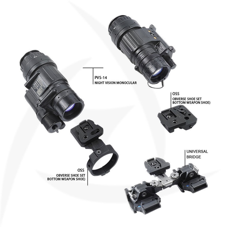 NVG OSS Obverse Shoe Set RQE Night Vision Helmet Mount Base Adapter For ...