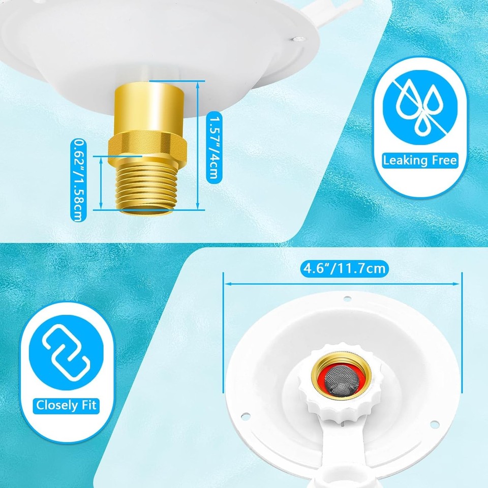 City Water Inlet with Check Valve, Water Fill Inlet White Big Flange | eBay