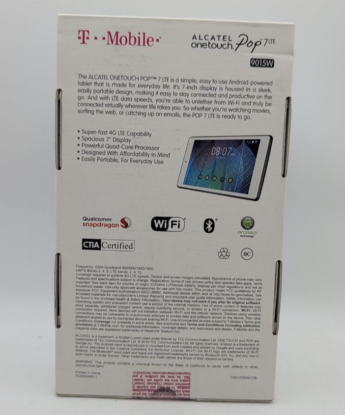 Alcatel Pop 7 LTE 8GB Android Tablet 7 In Display T-Mobile locked Wi FI ...