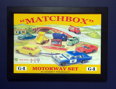 Matchbox Toys G-1 Motorway Set Vintage 1965 Framed A4 Size Poster Shop ...